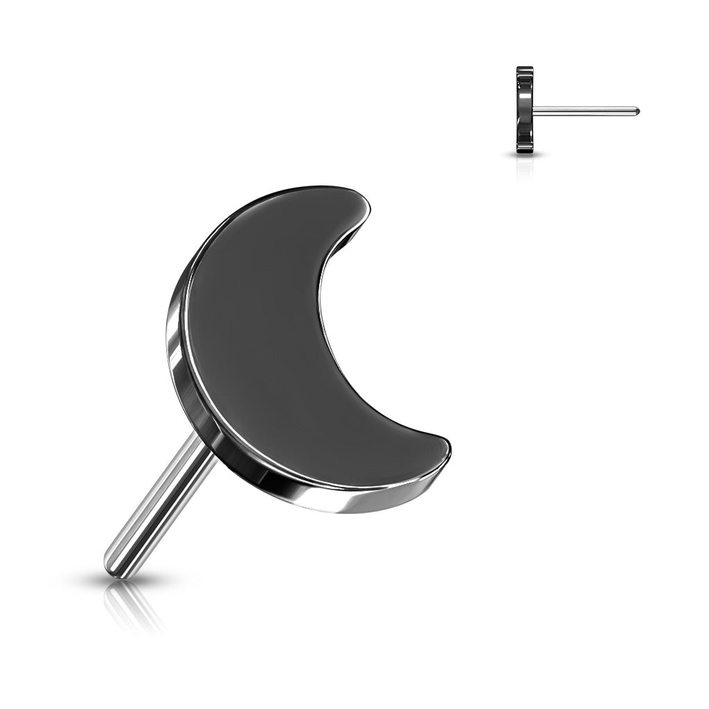 Black Titanium Moon Threadless Top – Keen on Piercing