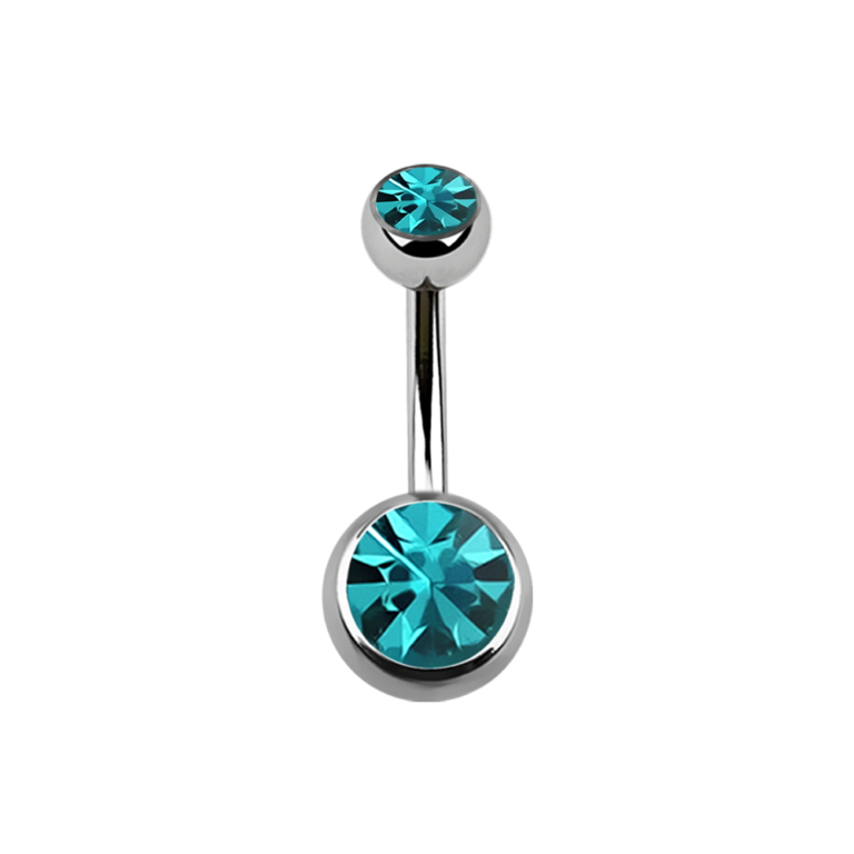 Blue Zircon Surgical Steel Navel Bar – Keen on Piercing