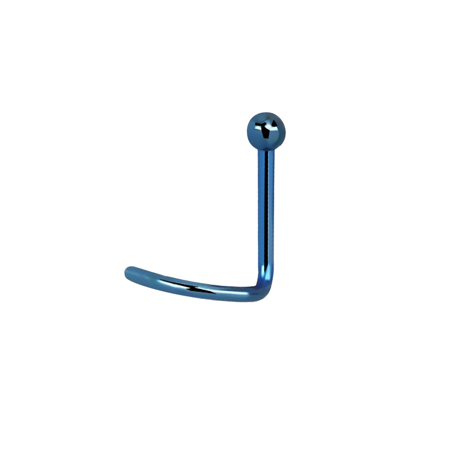 Blue 2mm Ball Anodized Surgical Steel Nose Screw – Keen on Piercing