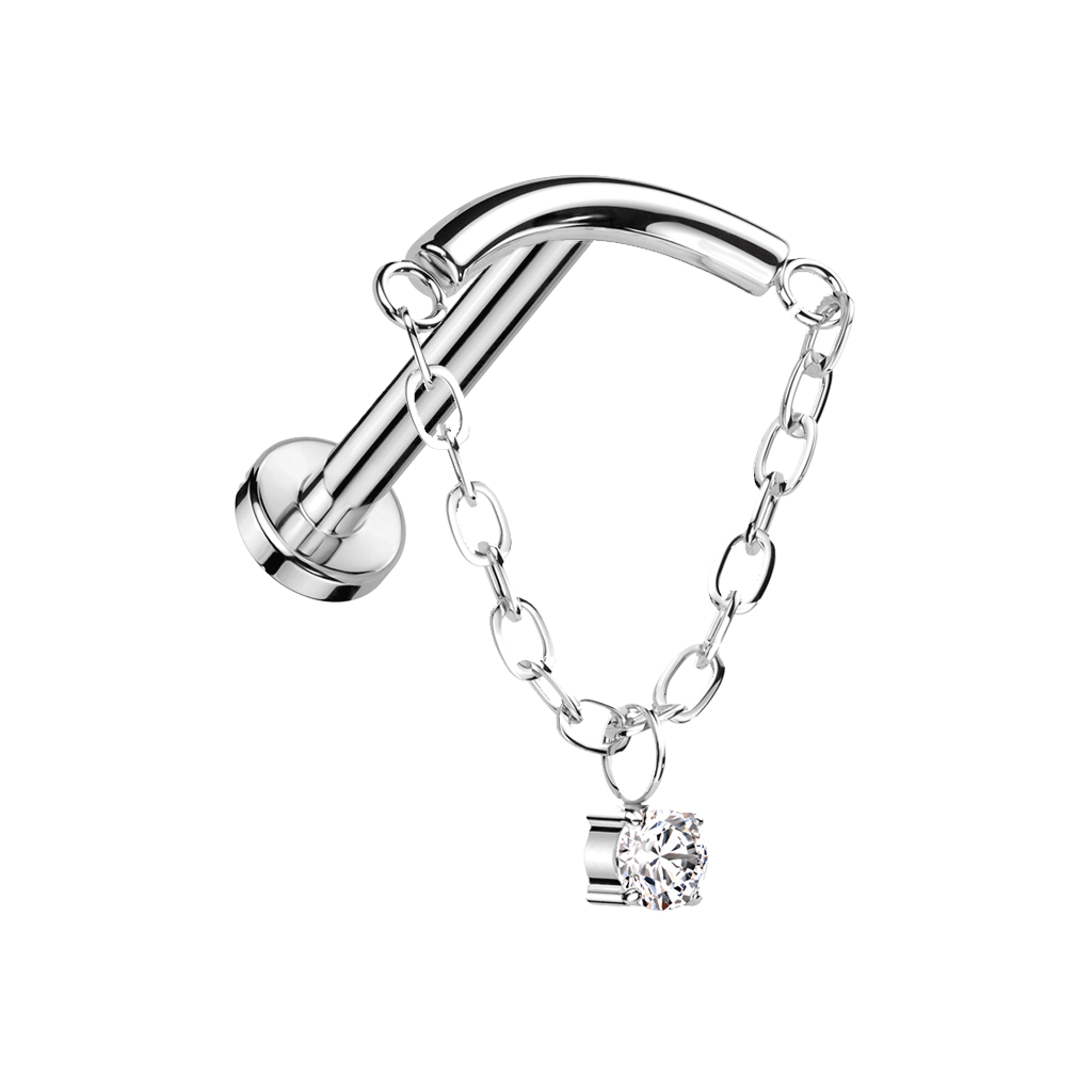 Silver Chain Titanium Threadless Labret – Keen on Piercing