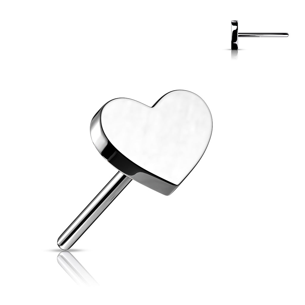 Silver Titanium Heart Threadless Top – Keen on Piercing