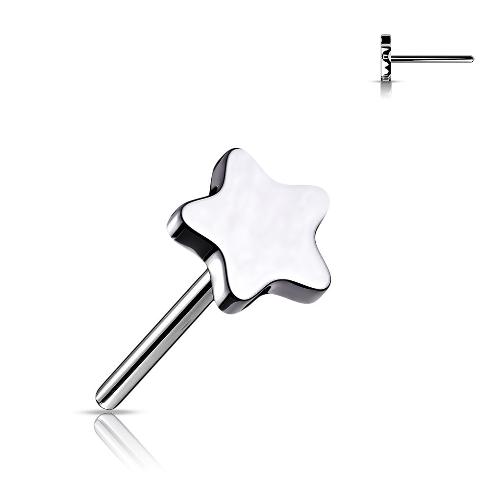 Silver Titanium Star Threadless Top – Keen on Piercing