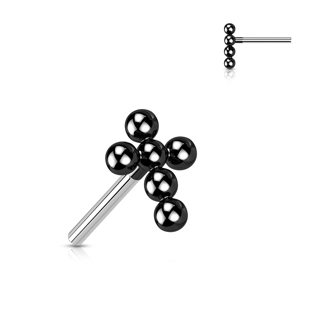 Black Titanium Cross Threadless Top – Keen on Piercing