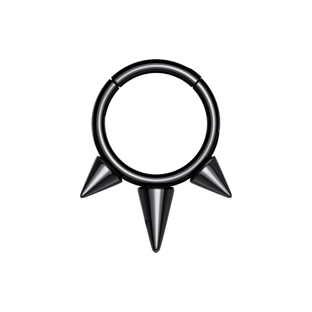 Black Spike Titanium Hinged Ring – Keen on Piercing