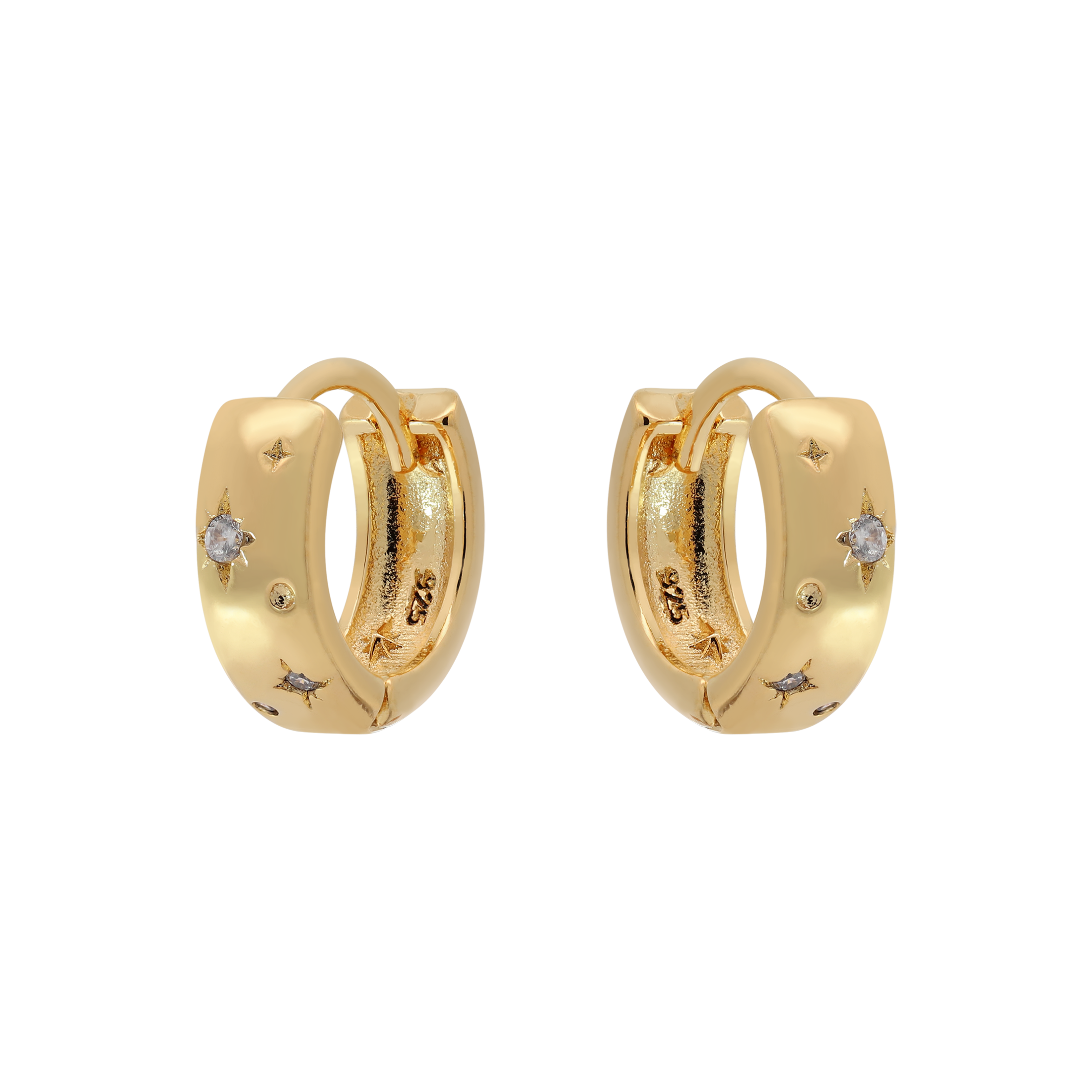 Gold Astral Huggies – Keen on Piercing